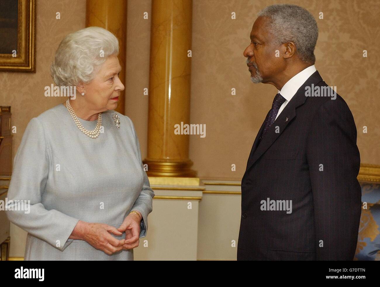 Britain's Queen Elizabeth II receives the Secretary General of the ...
