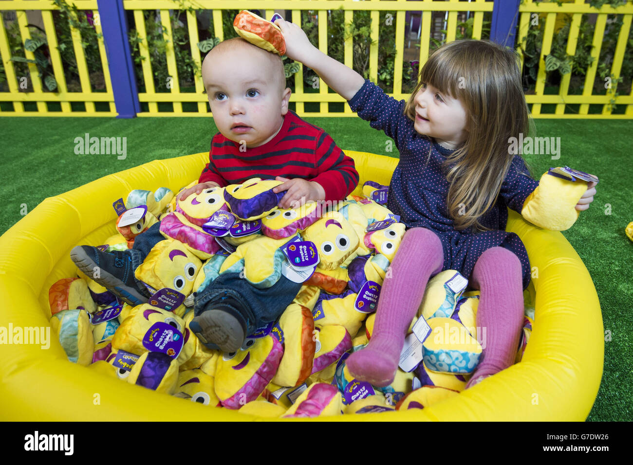 EDITORIAL USE ONLY Isla Cooney, three and Sebastian Smith, aged 16 ...