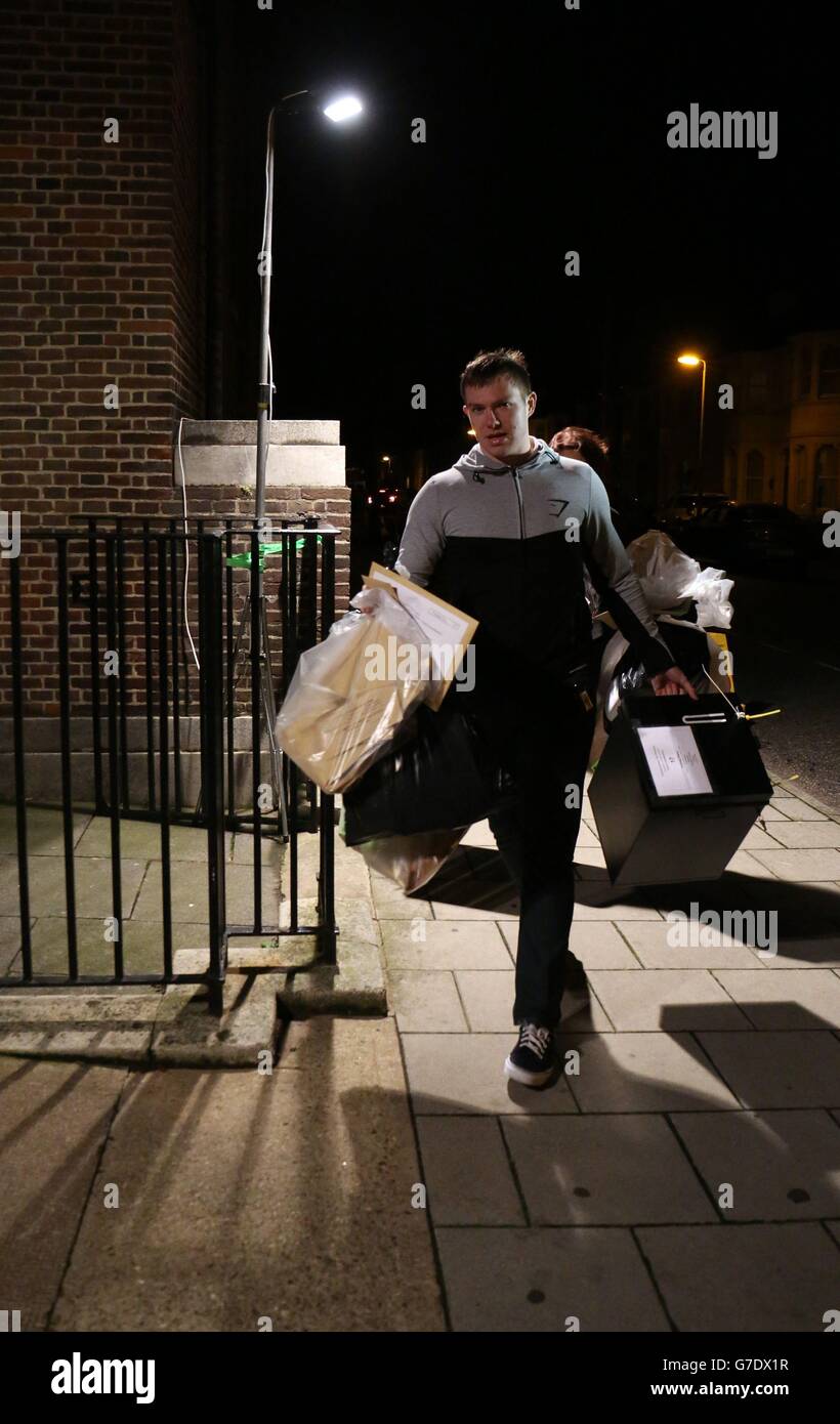 Ballot boxes are returned to Clacton town hall as counting gets ...