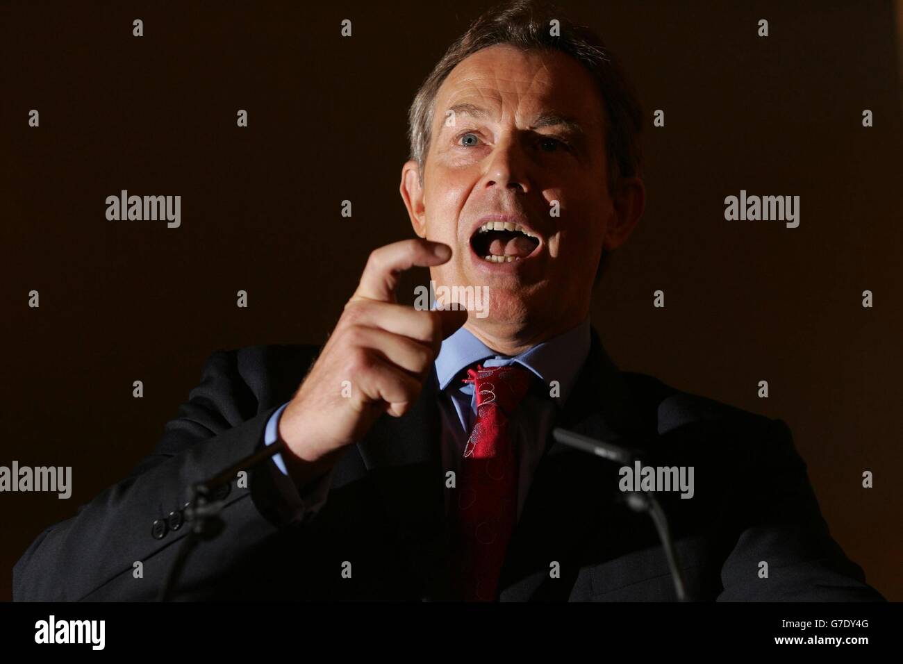 Blair Press Conference Stock Photo - Alamy