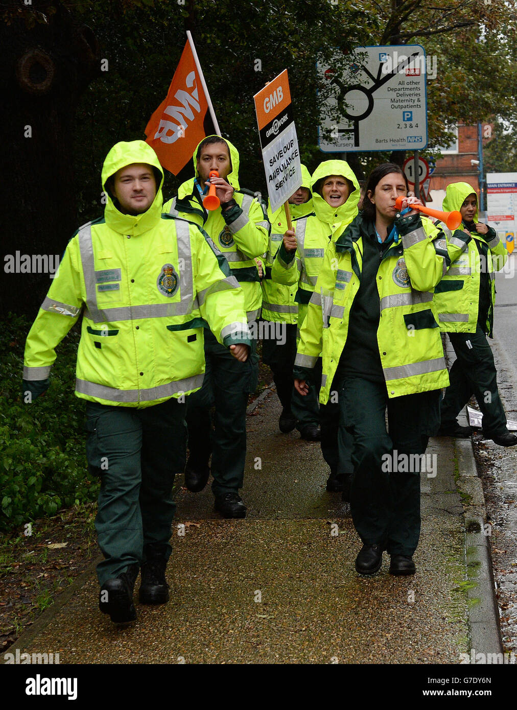 Ambulance crews protest outside the Whipps Cross University Hospital in ...