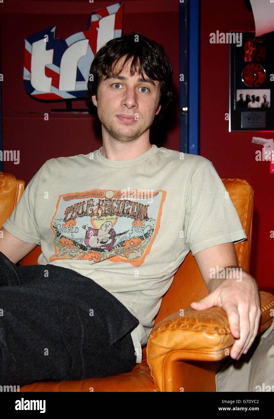 Zach Braff MTV TRL UK. Actor Zach Braff during his appearance on MTV ...