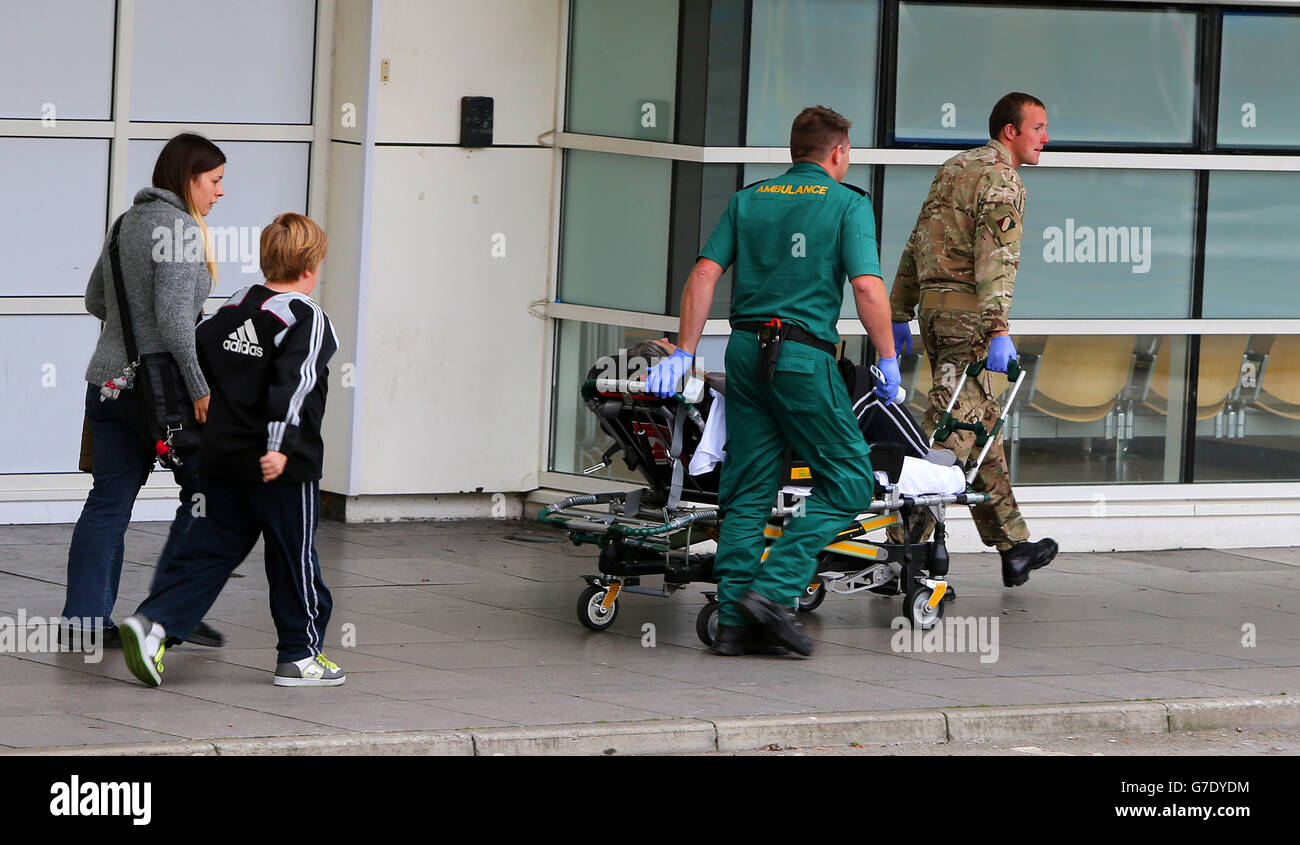 Army personnel help deliver patients to the Royal Liverpool Hospital as ...