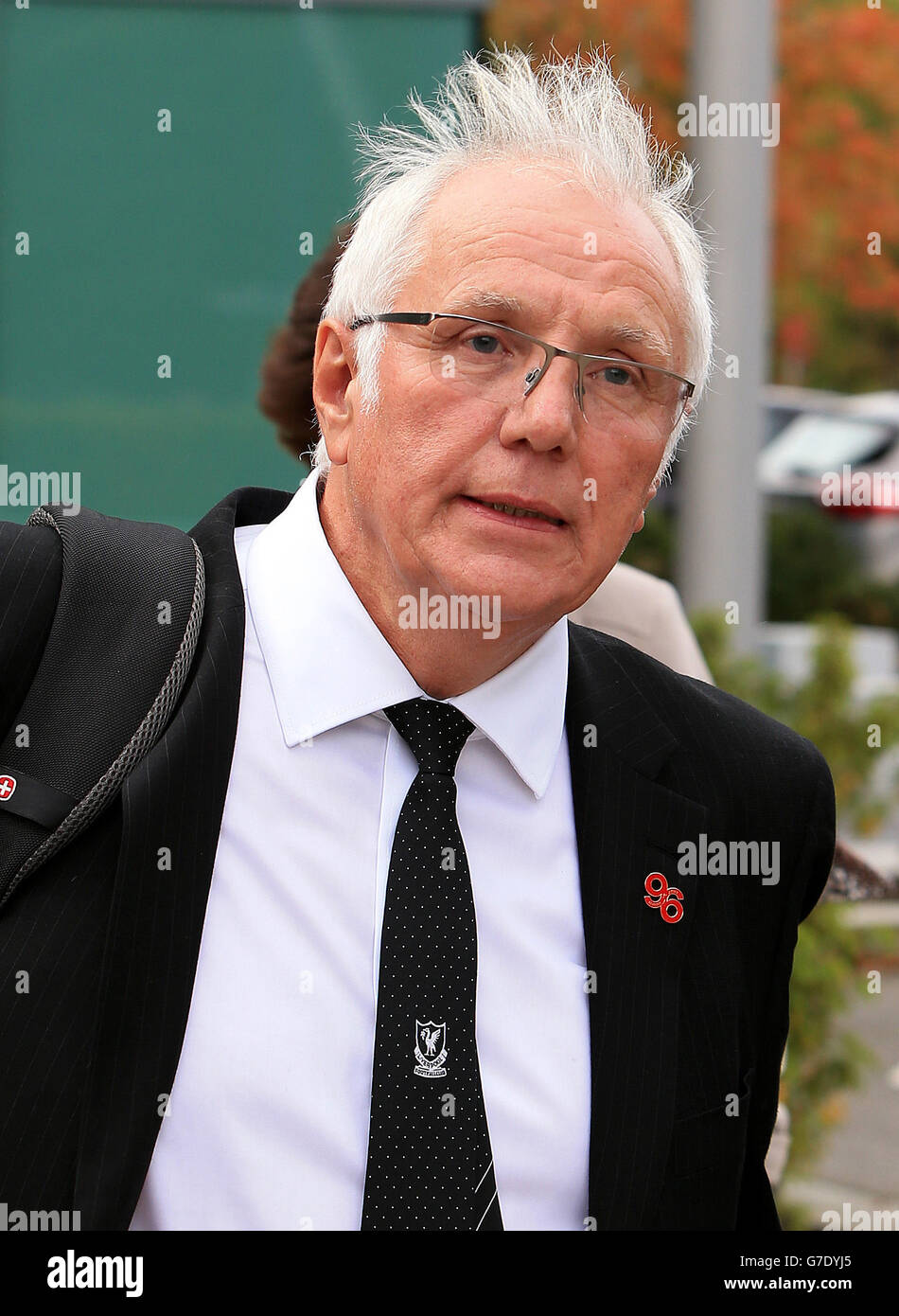 Trevor Hicks leaves the Hillsborough inquest after giving evidence at ...