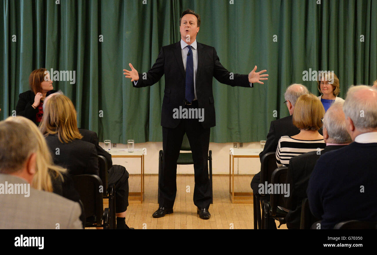 Prime Minister David Cameron at Wainscott Memorial Hall in Rochester as ...