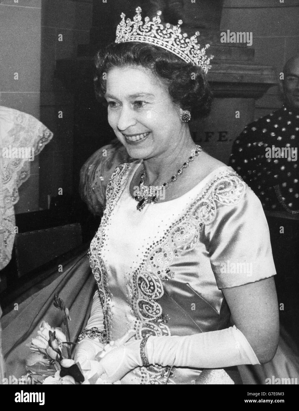 Royalty - Queen Elizabeth II - Theatre Royal, London Stock Photo - Alamy