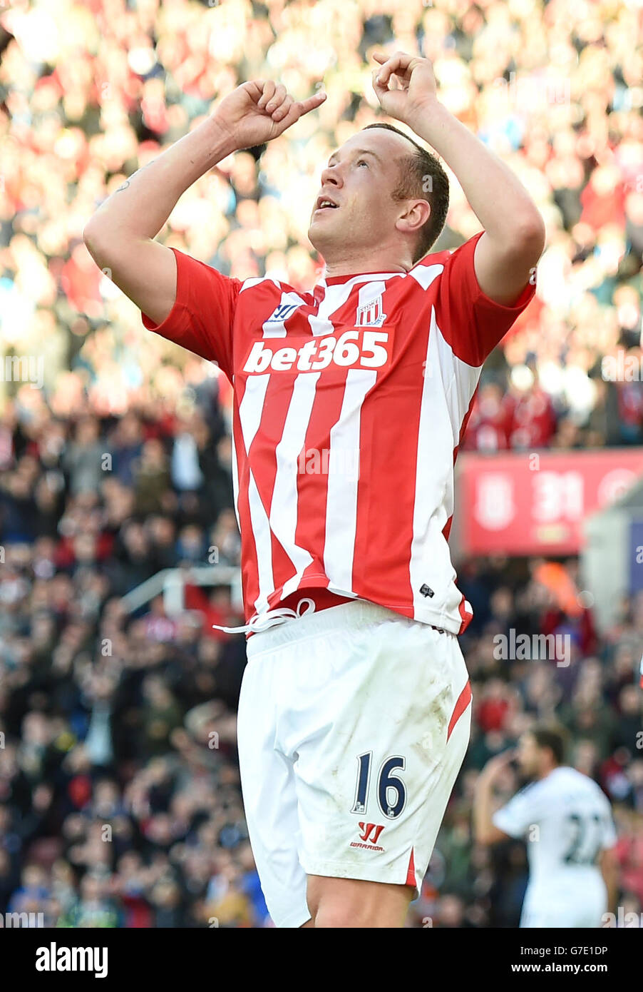 Stoke City's Charlie Adam celebrates scoring his sides first goal of ...