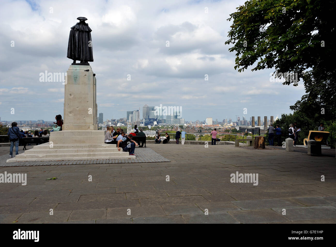 A view of the statue of General James Wolfe in the Royal parks ...
