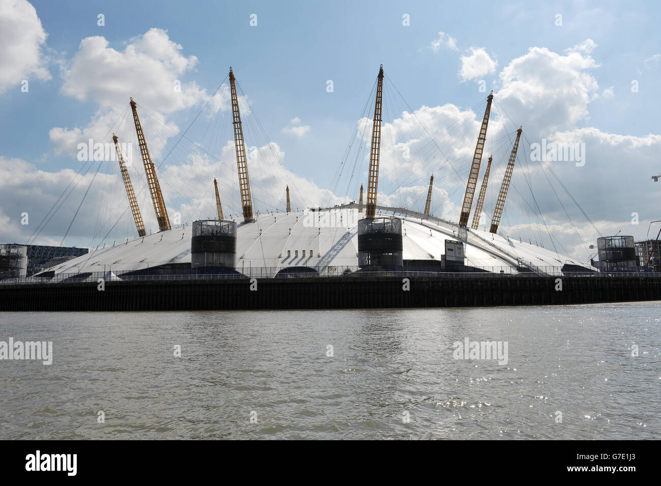 A view of the O2 Arena in north Greenwich from the River Thames at East ...