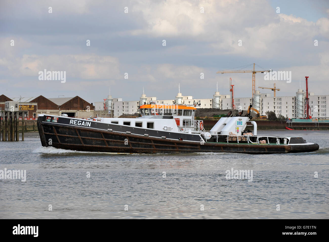 A view of Cory Riverside tug, 'Regain', one of the largest tugs in ...