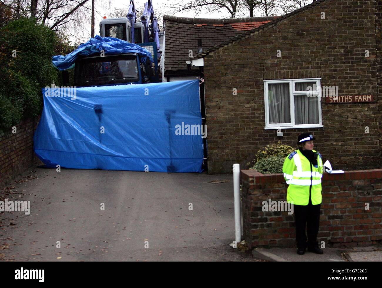 The scene, after a murder hunt was launched after a woman was crushed ...