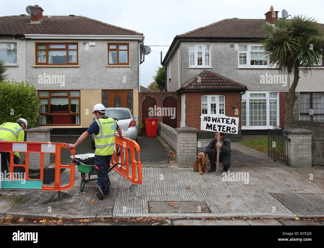 A stock picture of water meters being installed by contractors for ...