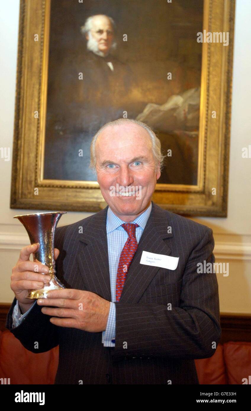 Gerald Barber of Ludgrove Prep School stands with his trophy after ...