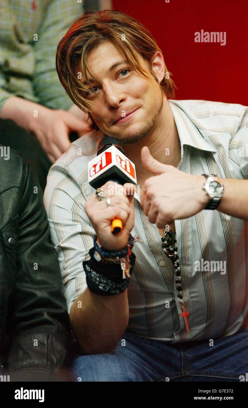 Singer Duncan James from the boyband Blue during his guest appearance ...