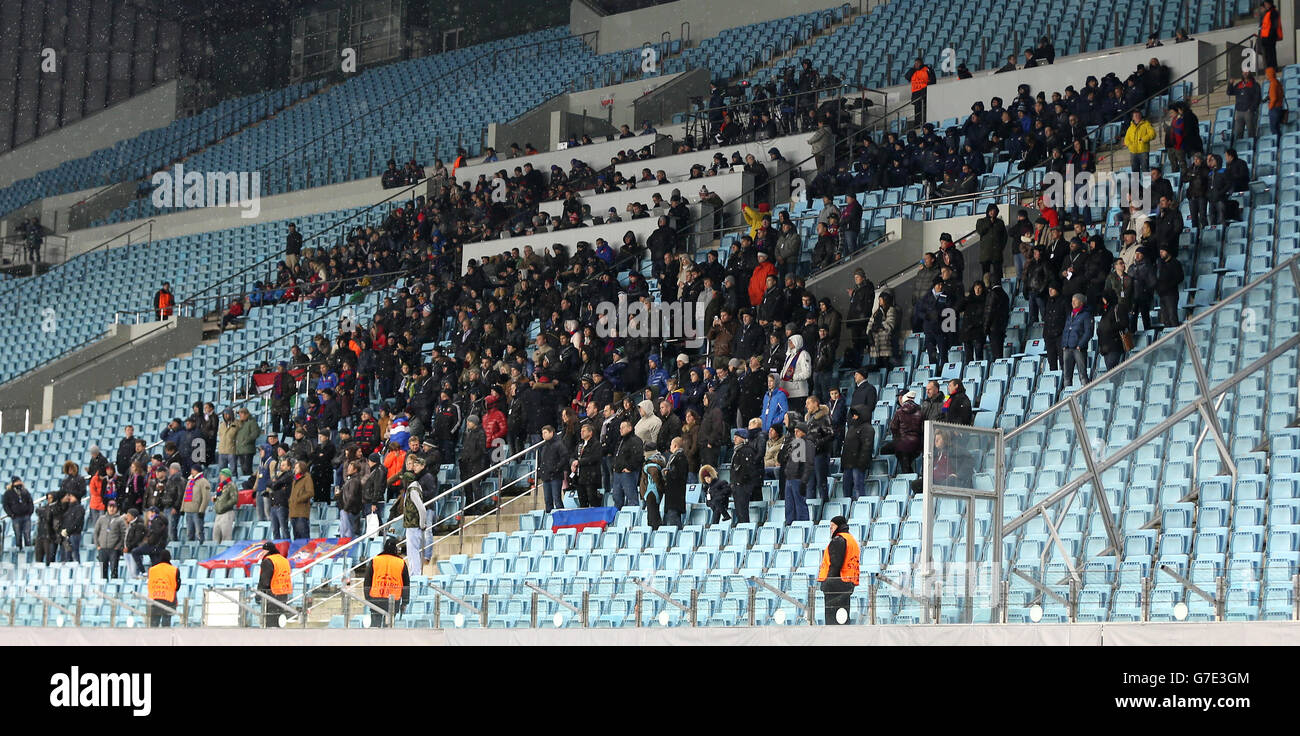 Spectators watch the game from the stands in the Arena Khimki Stock ...