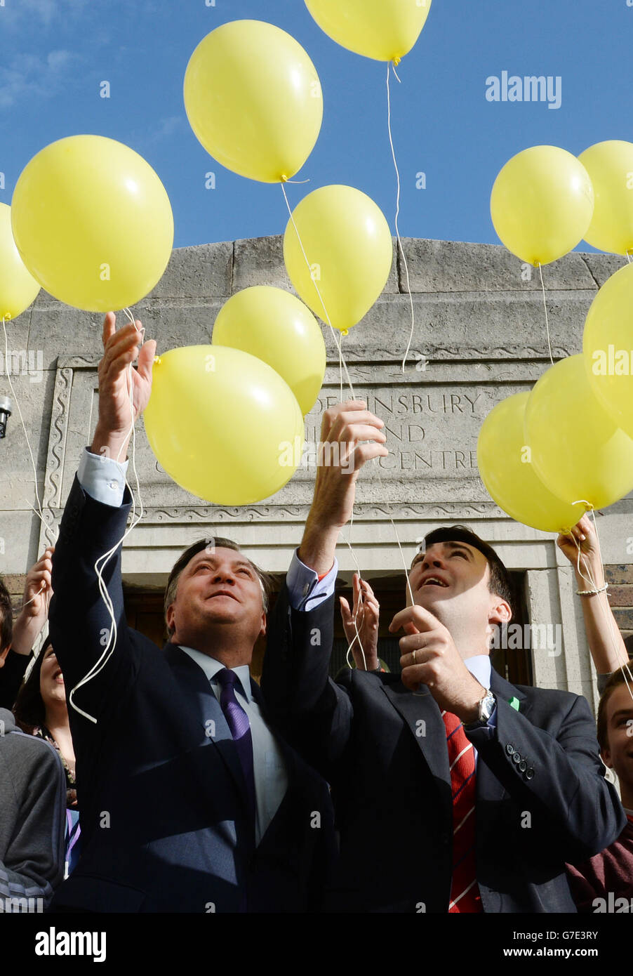 Shadow chancellor, Ed Balls (left) and shadow health secretary Andy ...