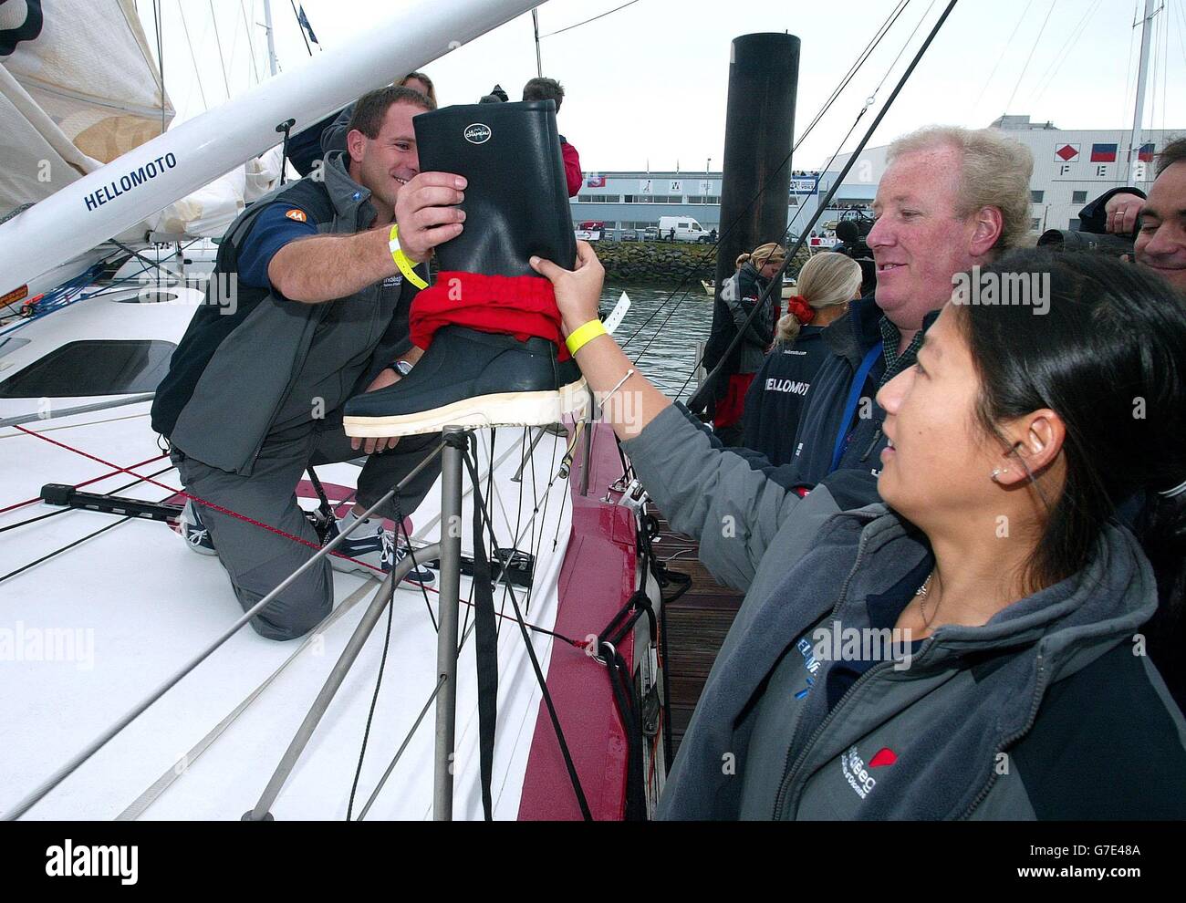 Round the world yachtsman Conrad Humphreys from Plymouth receives his ...