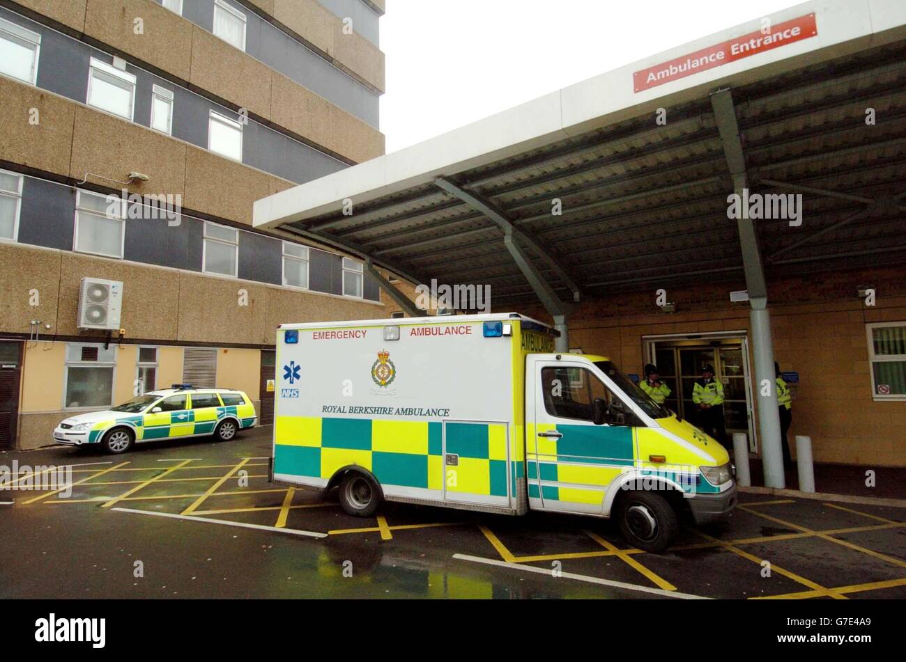 An ambulance parked outside the Royal Berkshire Hospital in Reading ...