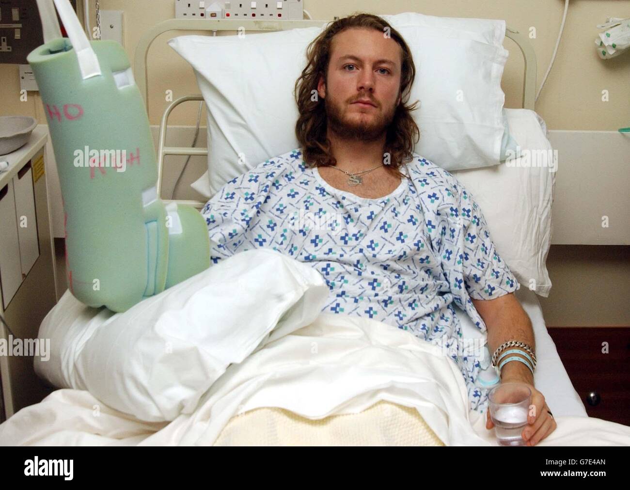 Rail crash survivor 21-year-old Jon Stace of London at the Royal ...