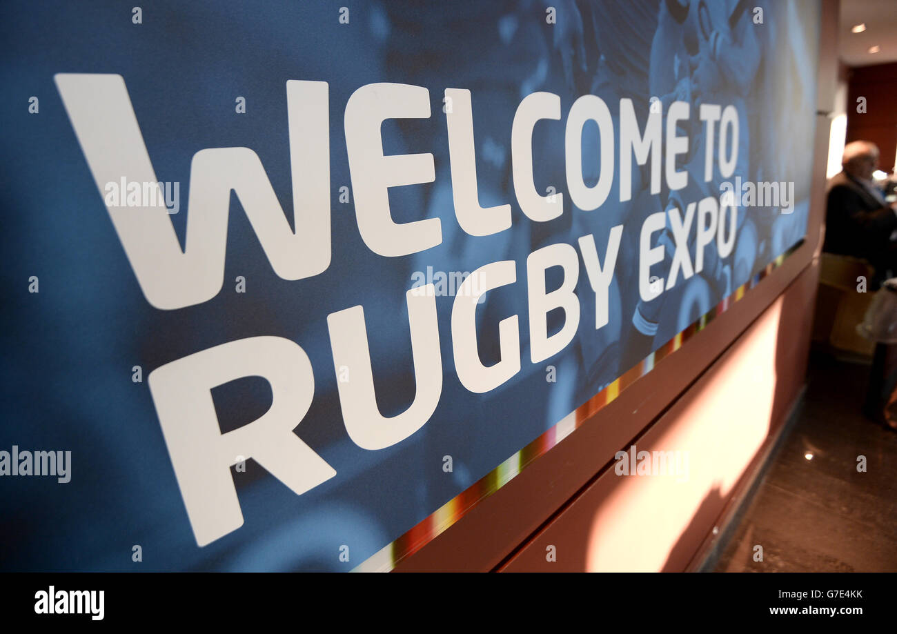 Signage at rugby expo 2014 hi-res stock photography and images - Alamy