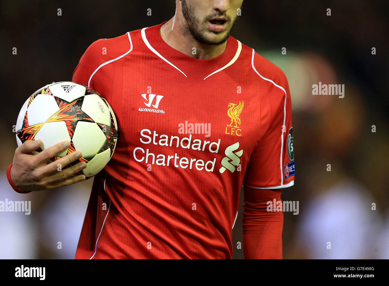 Anfield champions league official match ball hi-res stock photography ...