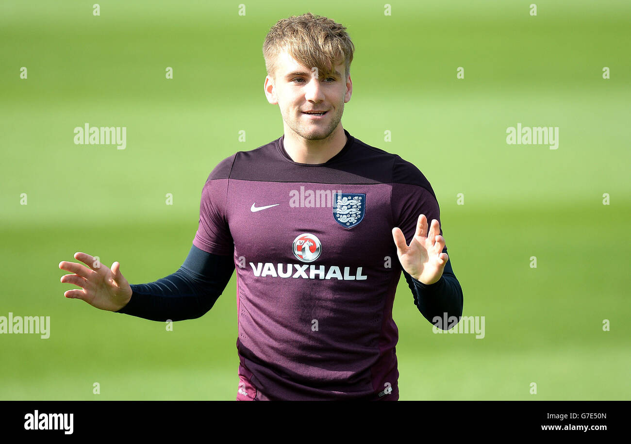 England U21's Luke Shaw, during a training session at St George's Park ...