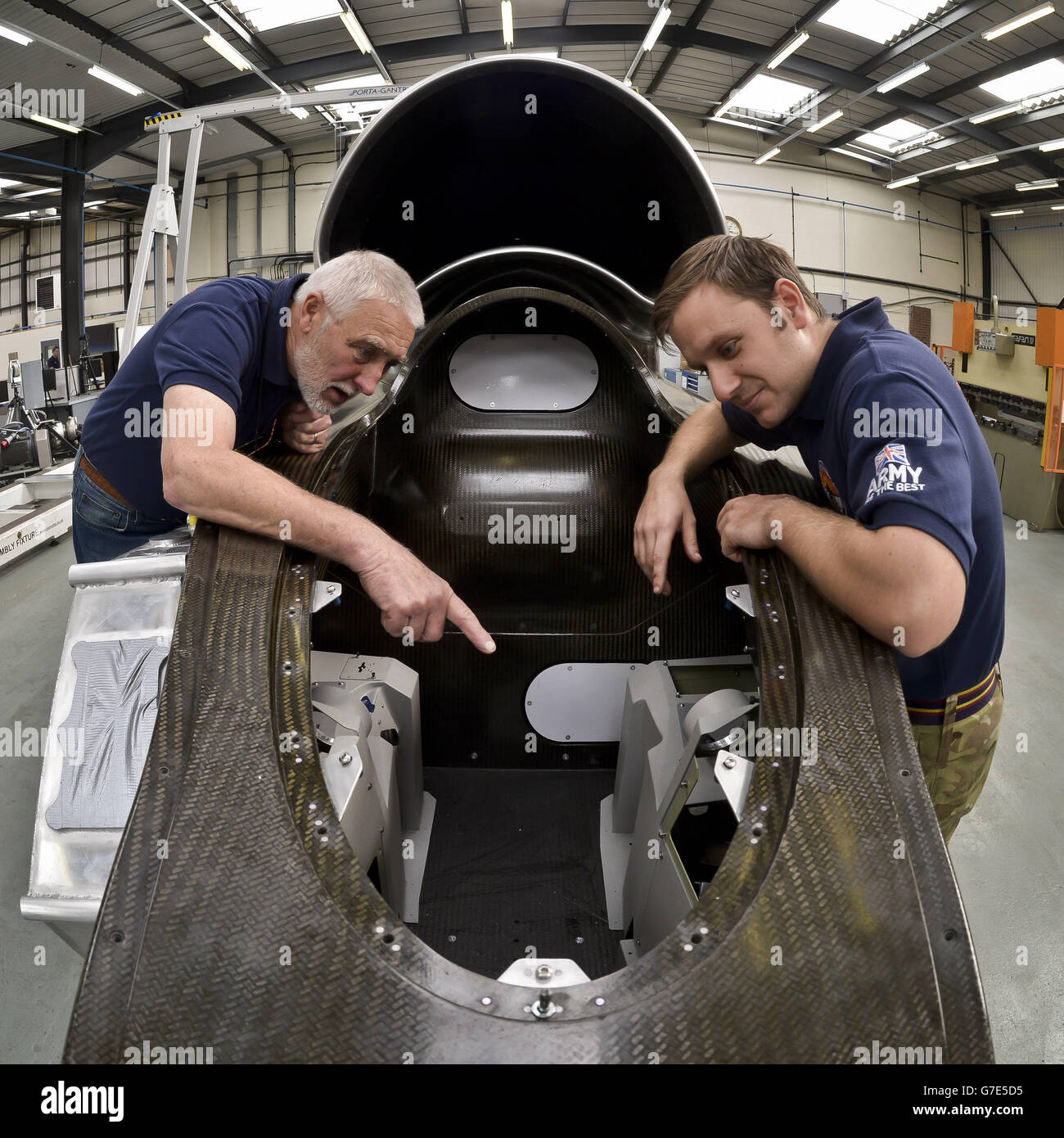 Engineers Chris Rickard (left) and Lee smith (right) at the Bloodhound ...