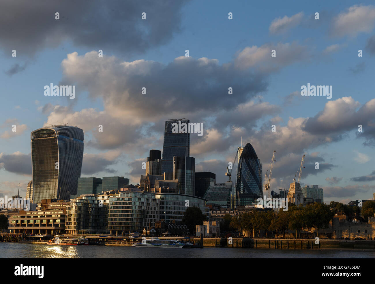 Also known as the gherkin showing the city of london hi-res stock ...