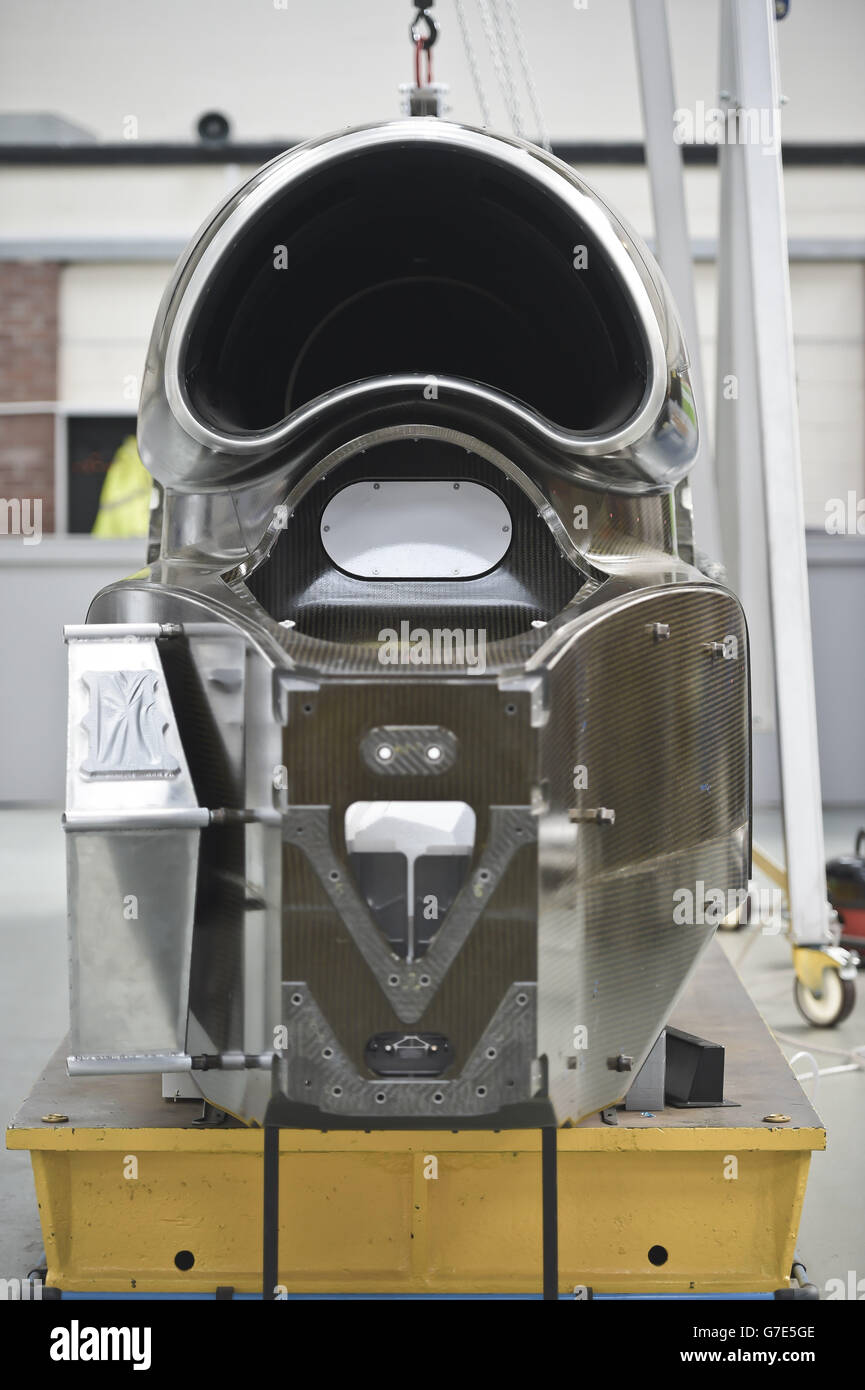 The air intake and carbon fiber cockpit section on BLOODHOUND SSC, at ...