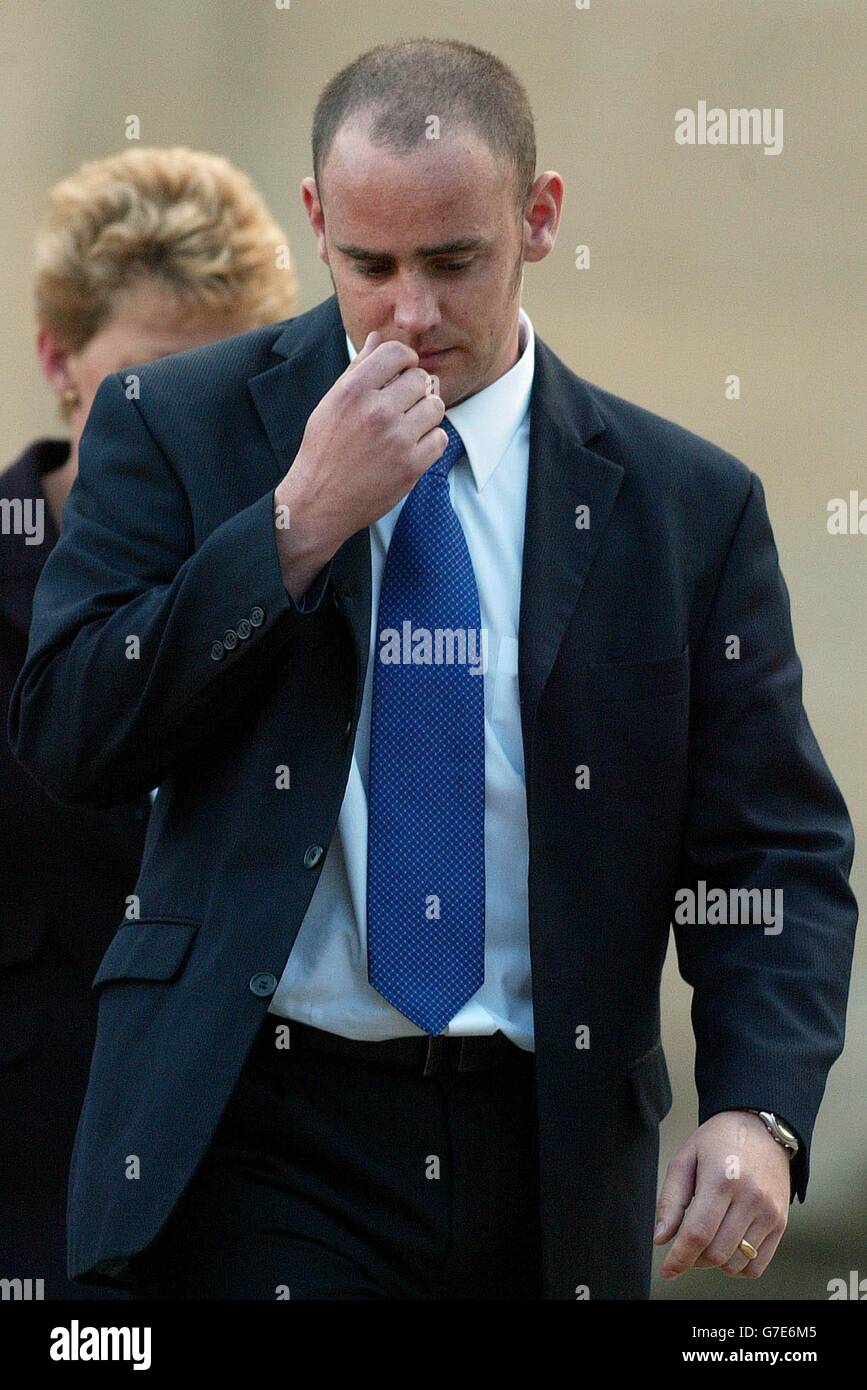 Surrey Police officer Mark Witcher leaves Winchester Crown Court, where ...