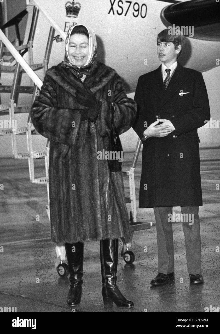 Queen Elizabeth Ii With Her Son Prince Edward Her Queen Elizabeth II's