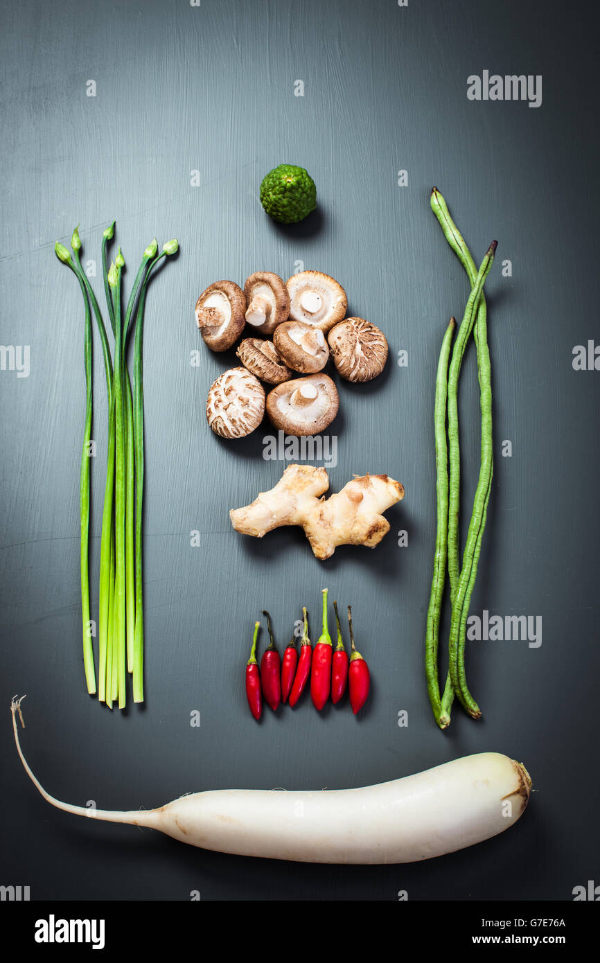 Fresh asian ingredients for a healthy meal Stock Photo - Alamy