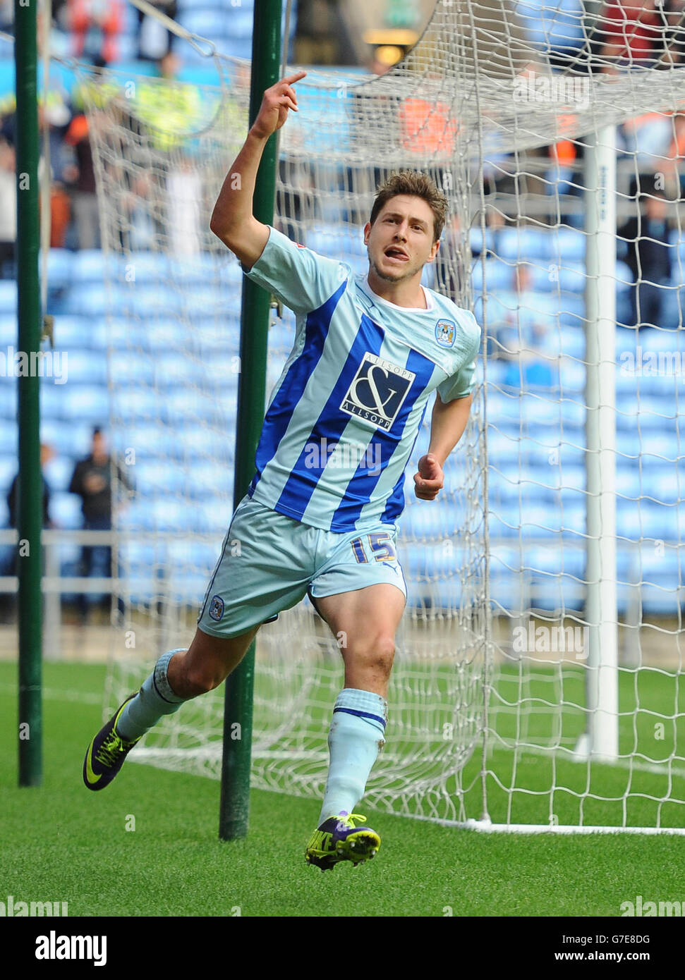 Coventry City's Shaun Miller celebrates after scoring his sides opening ...