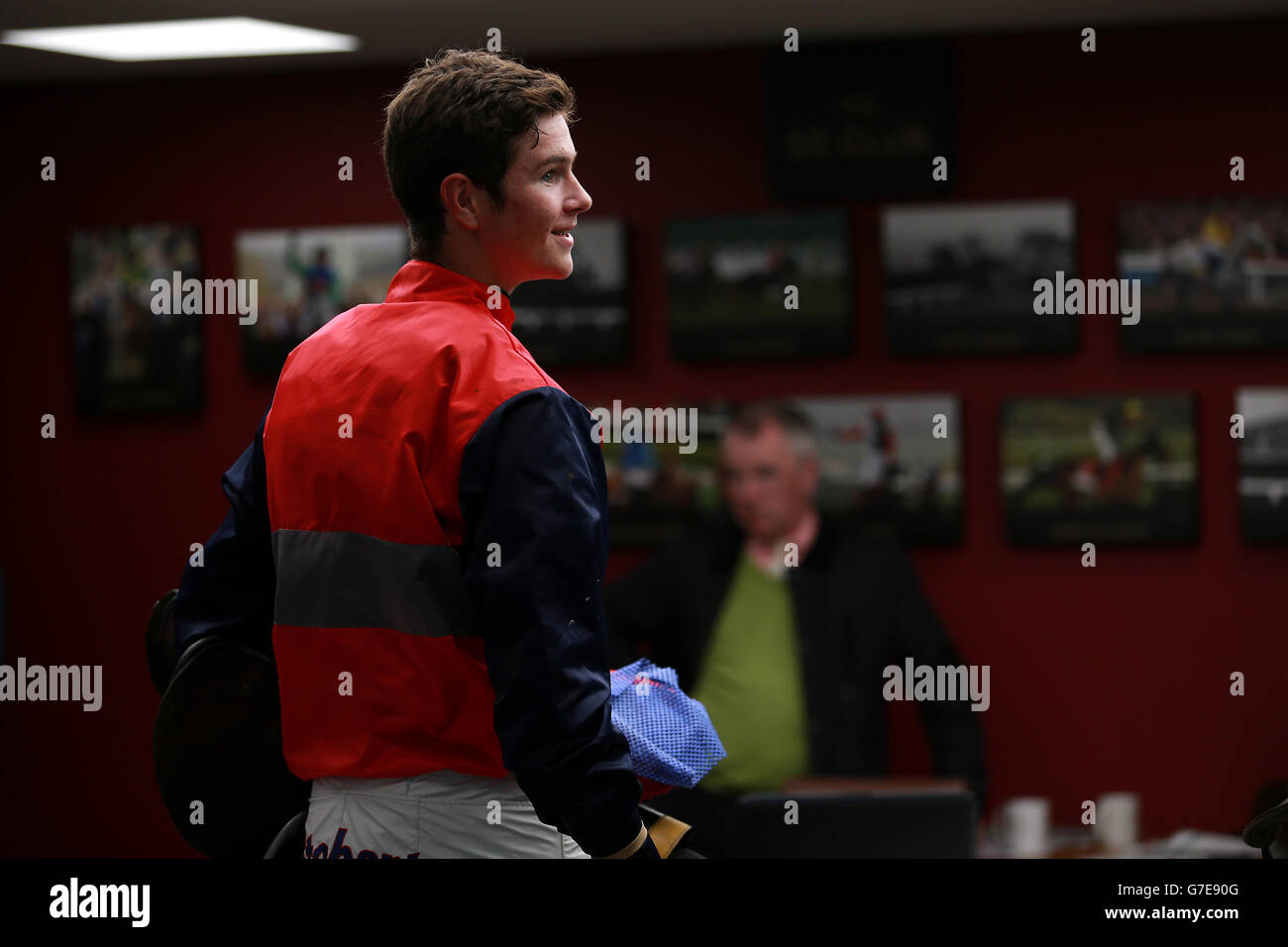 Jockey Brendan Powell in the weighing room prior to the Harrison James ...