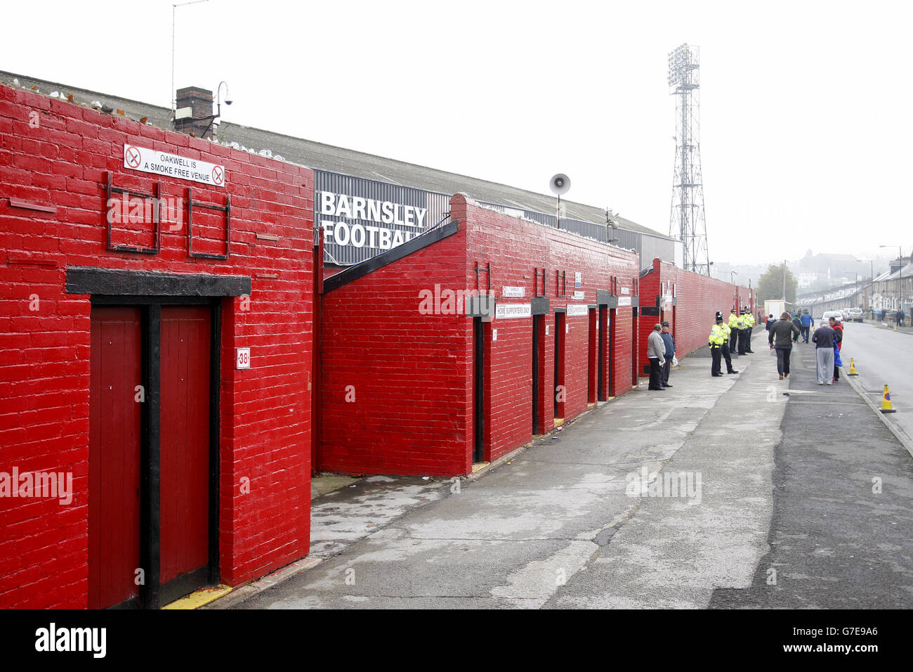 General view of the turnstiles at Oakwell football ground Stock Photo ...