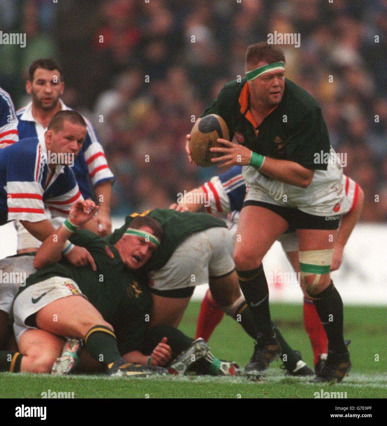International Rugby. France v South Africa. Kobus Wiese, South Africa ...