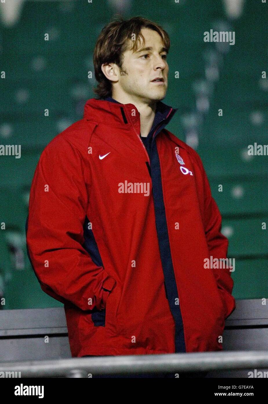 England scrum half Andy Gomarsall sits out Englands training session at ...