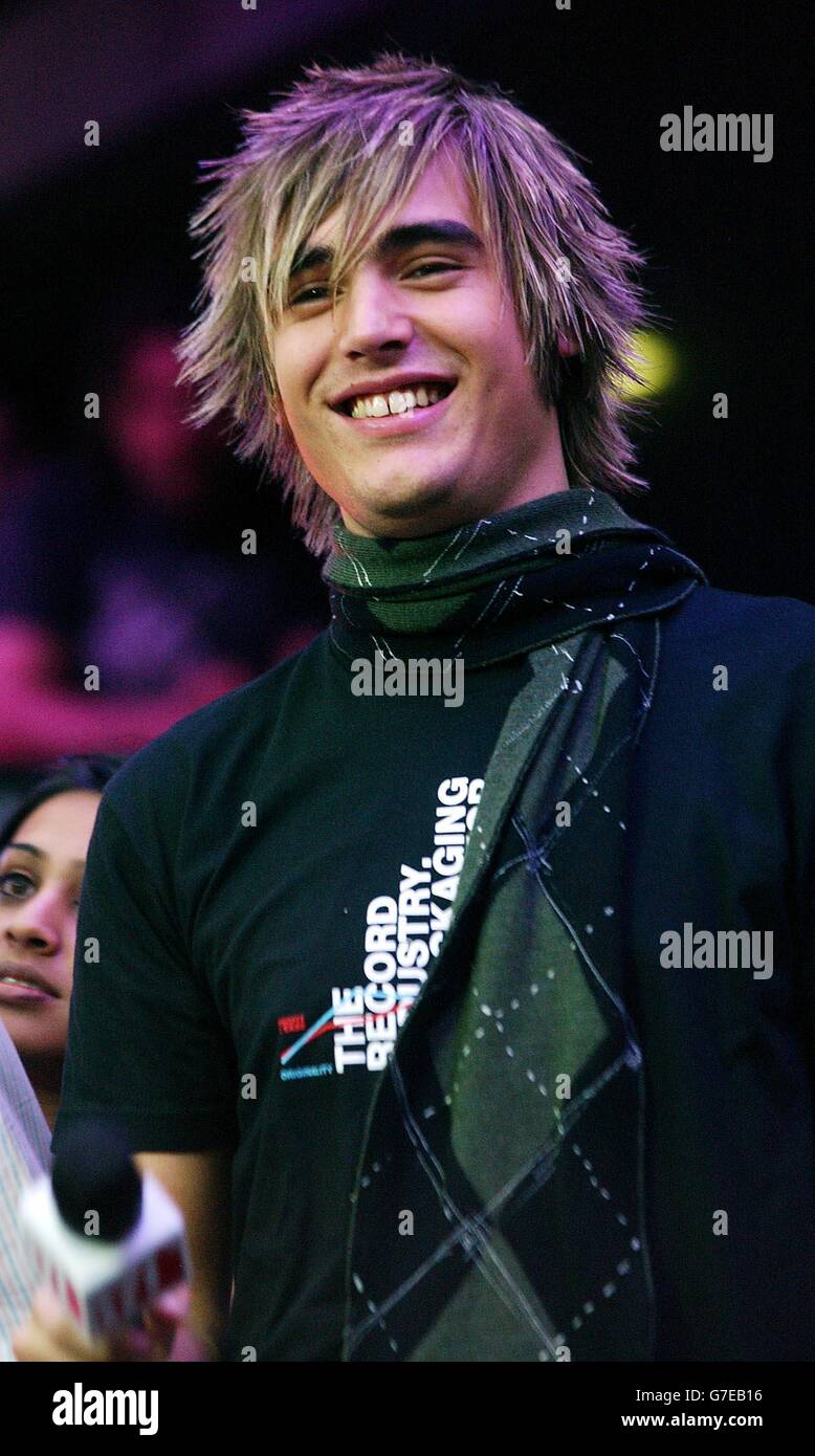 Charlie Simpson from pop group Busted during their guest appearance on ...