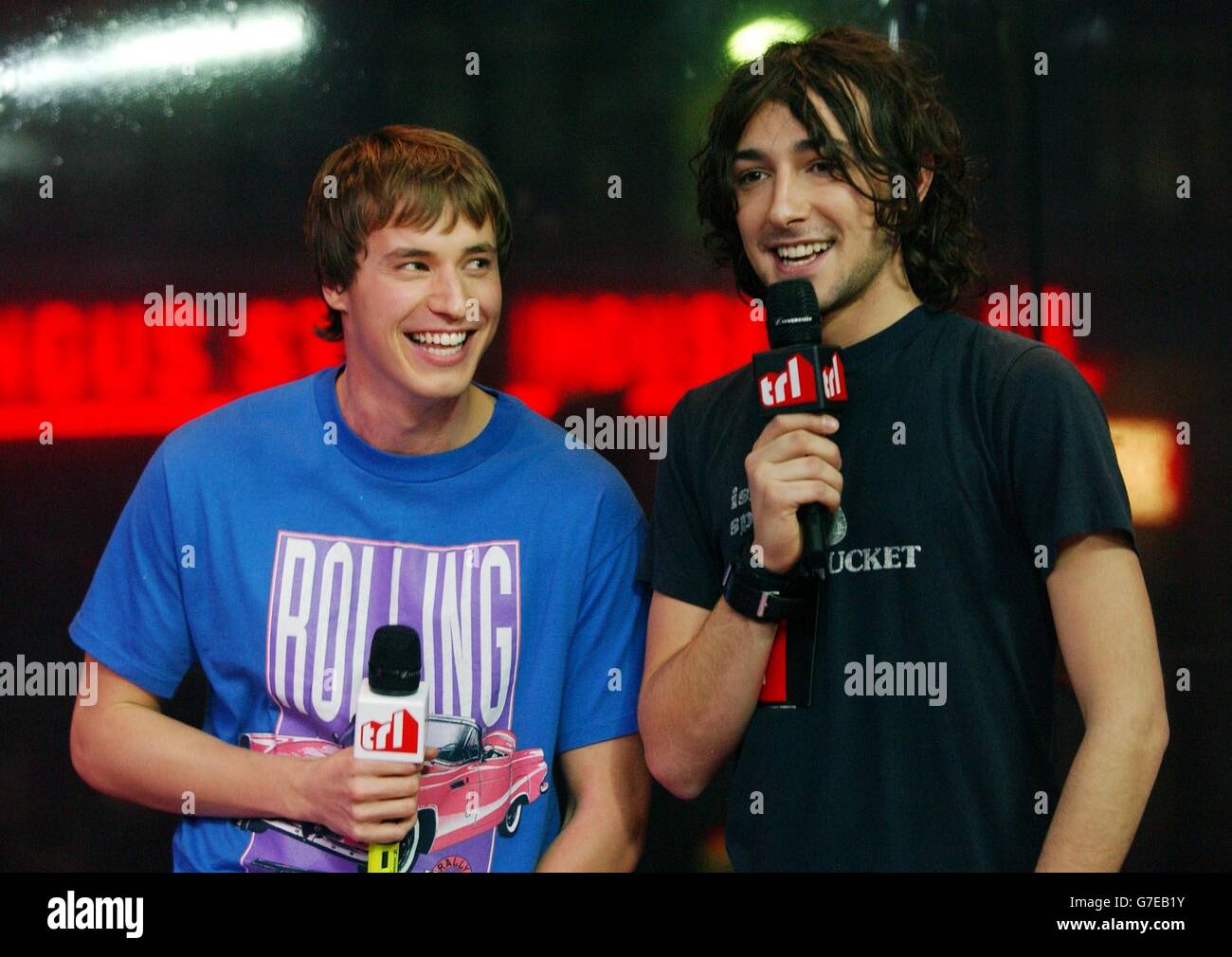 Actor Jamie Davies (left) from TV show Hex with presenter Alex Zane ...