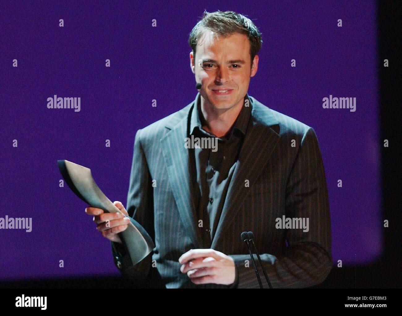 Presenter of the show Jamie Theakston, during the UK Music Hall Of Fame ...