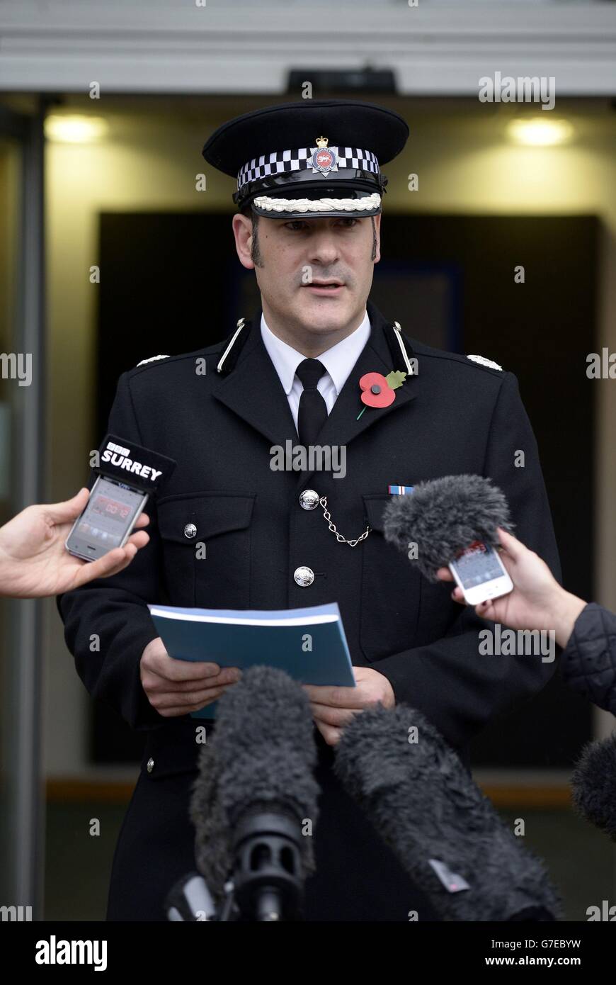 Surrey Police Assistant Chief Constable Stuart Cundy makes a statement ...