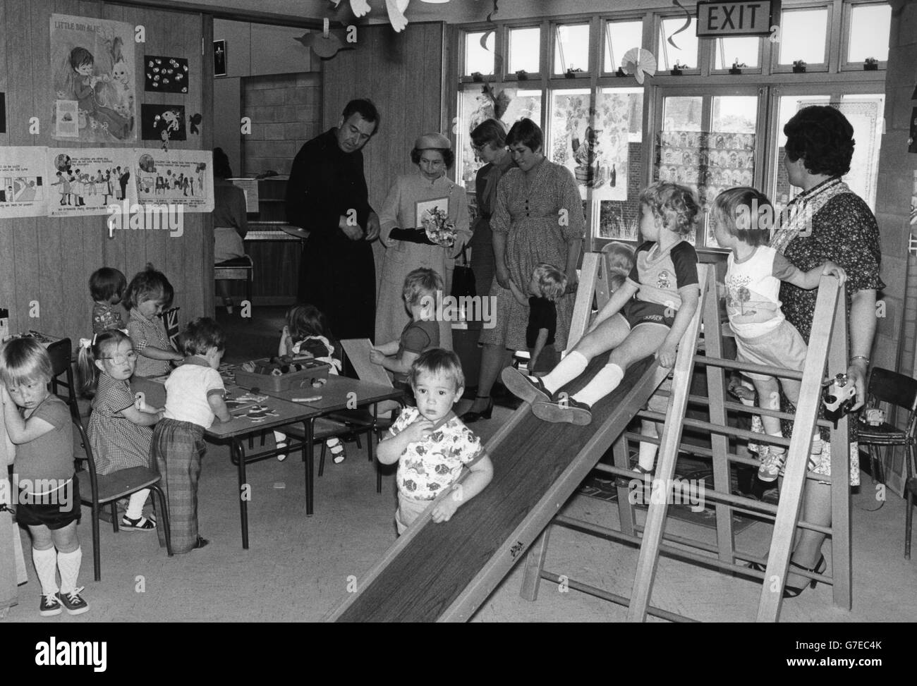 Queen Elizabeth II visits the play school at St Paul's Ecumenical ...