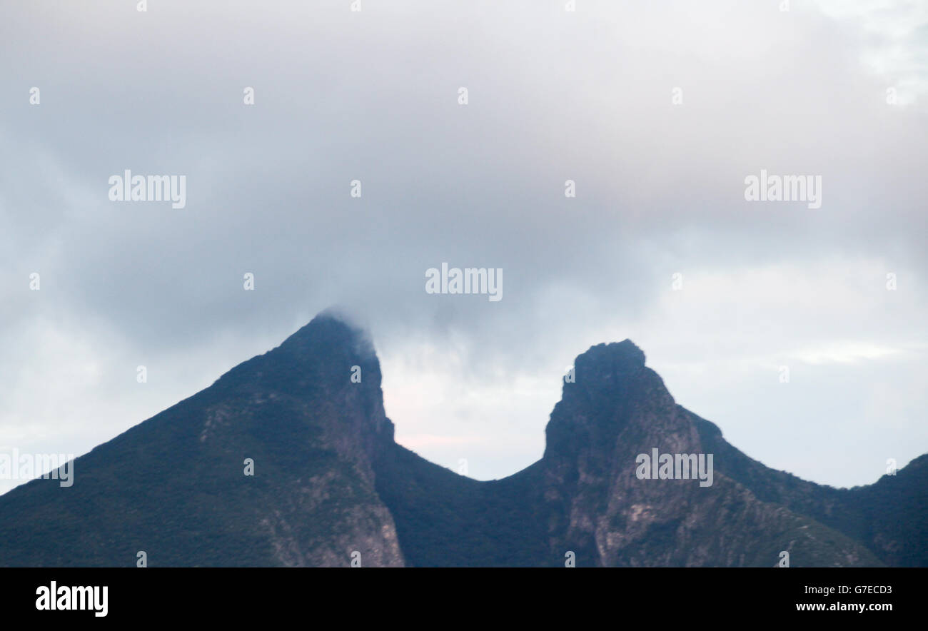 Photograph of Cerro de la Silla mountain un Monterrey City in Mexico ...