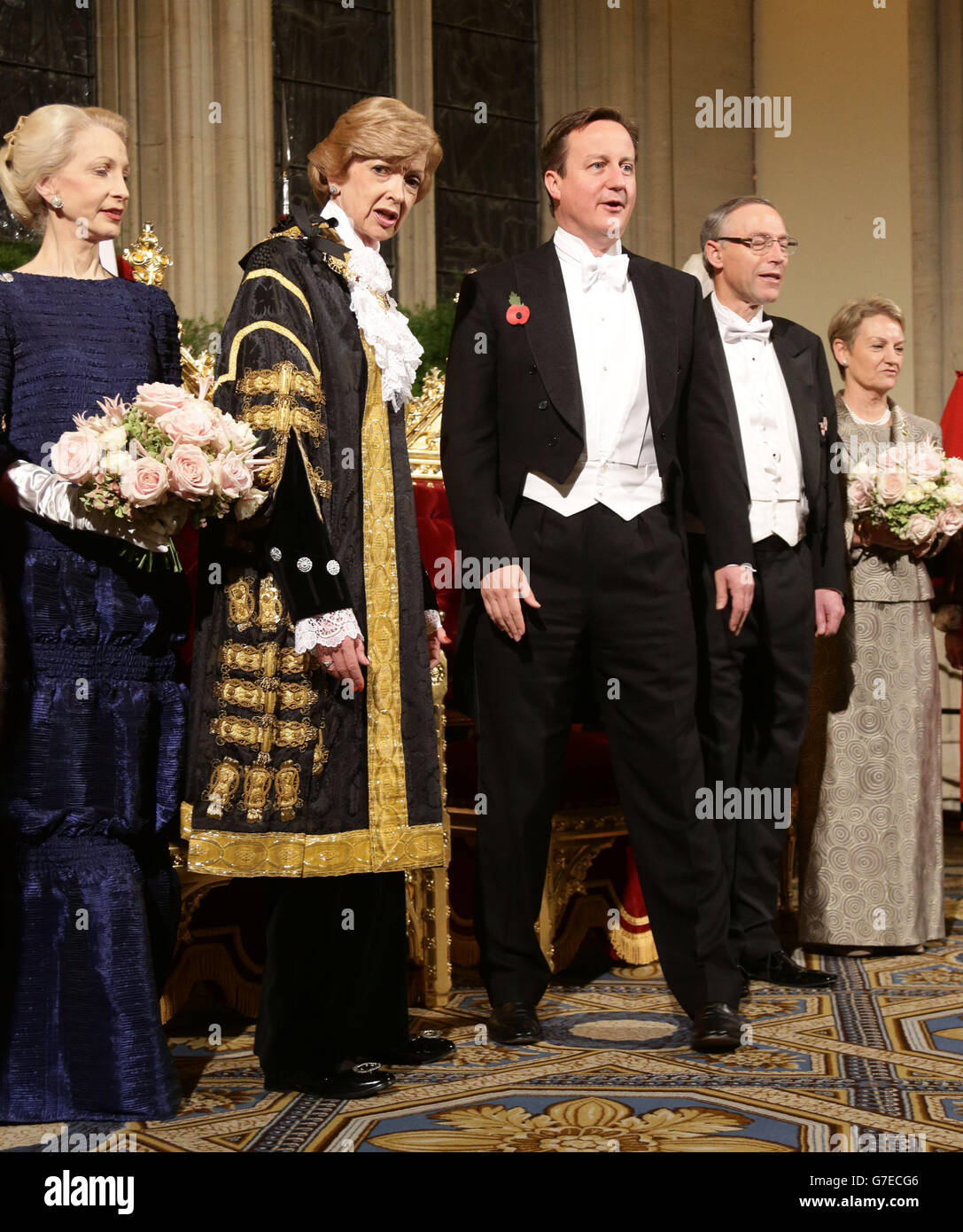 Lord Mayor Alderman Fiona Woolf and Prime Minister David Cameron during ...