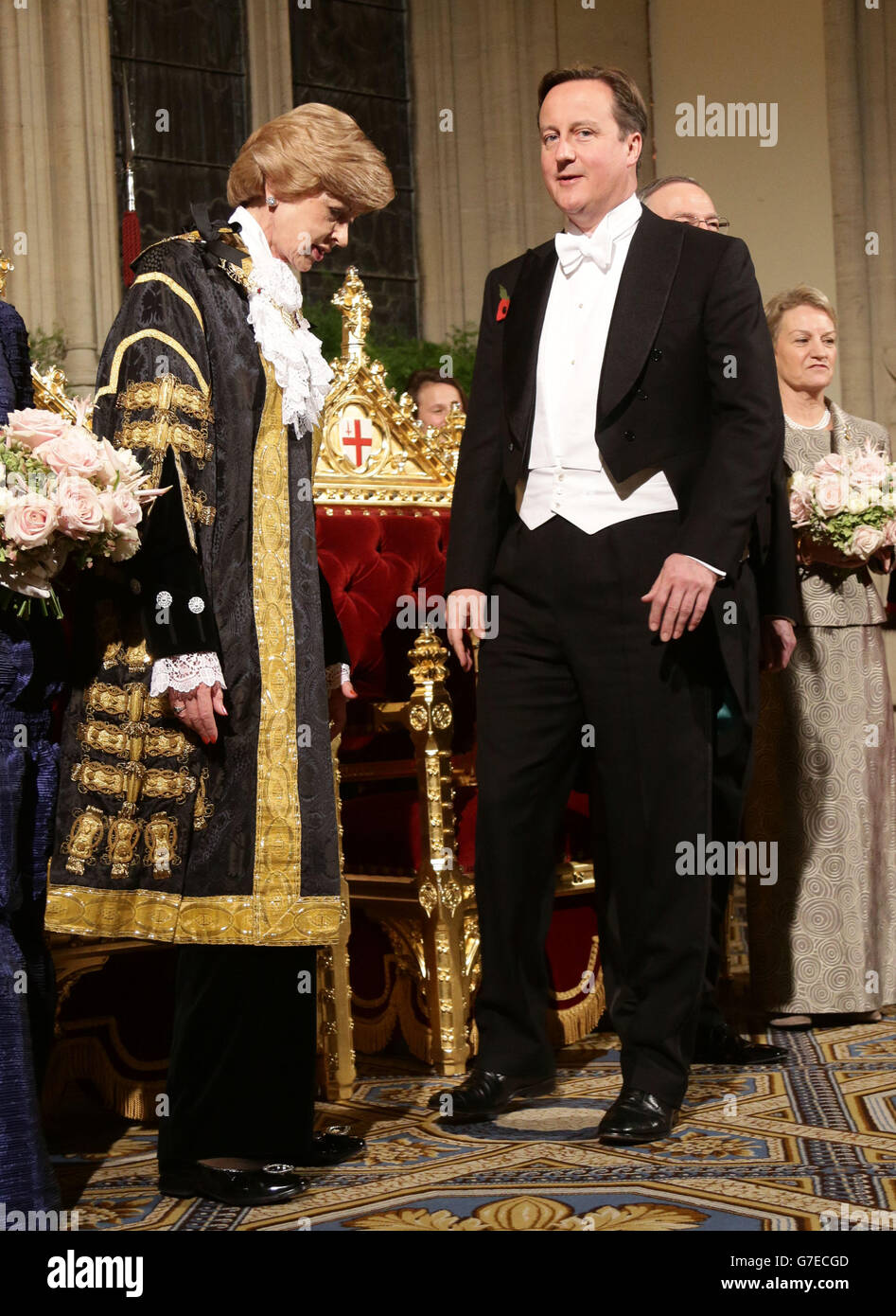 Lord Mayor Alderman Fiona Woolf and Prime Minister David Cameron during ...