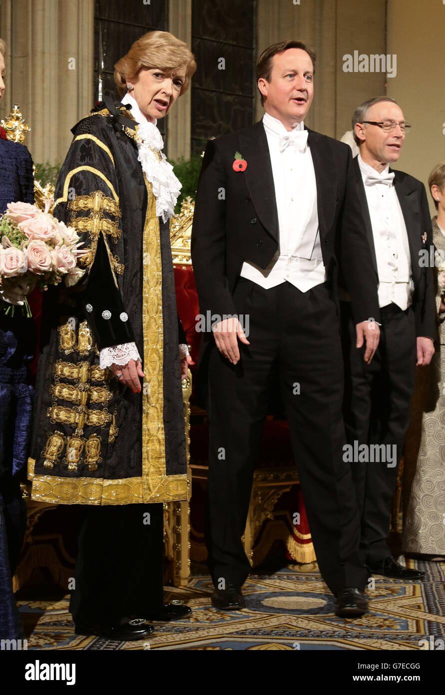 Lord Mayor Alderman Fiona Woolf and Prime Minister David Cameron during ...