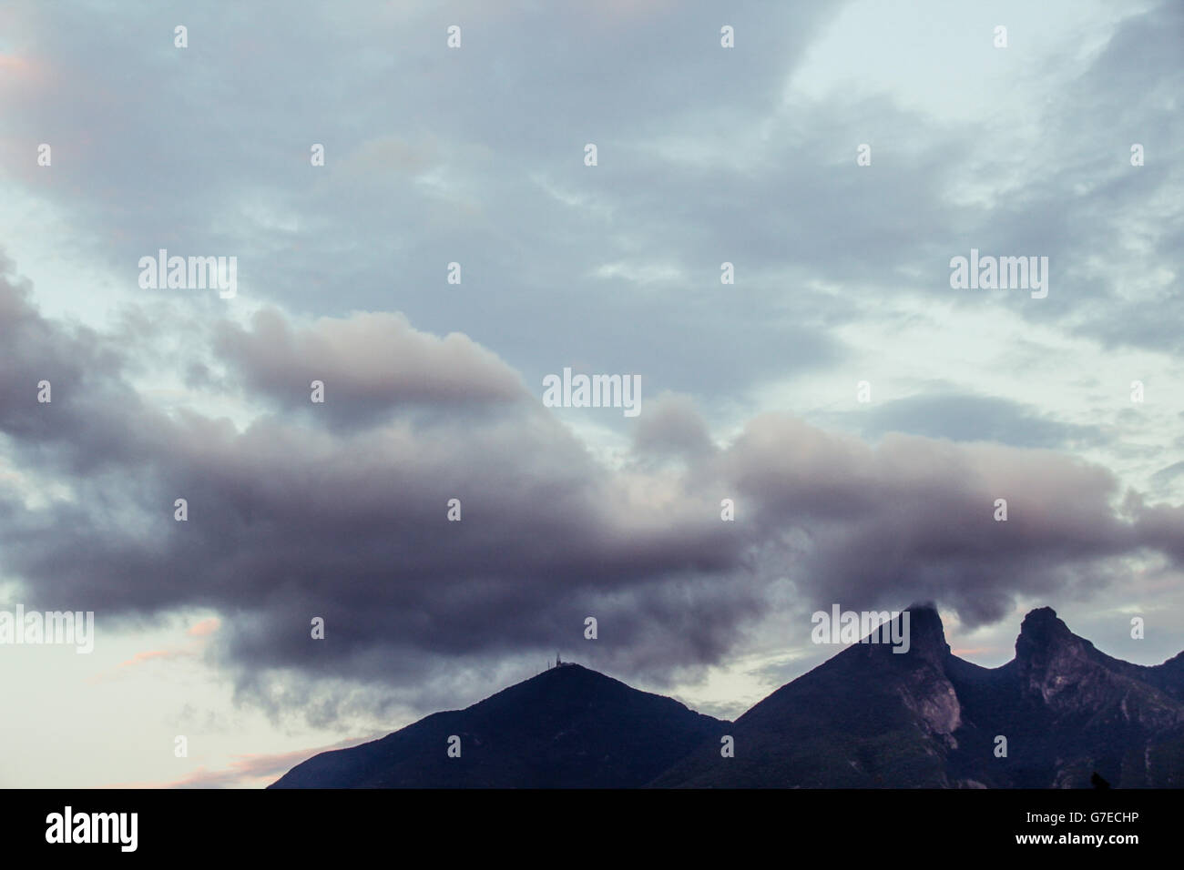 Photograph of Cerro de la Silla mountain un Monterrey City in Mexico ...