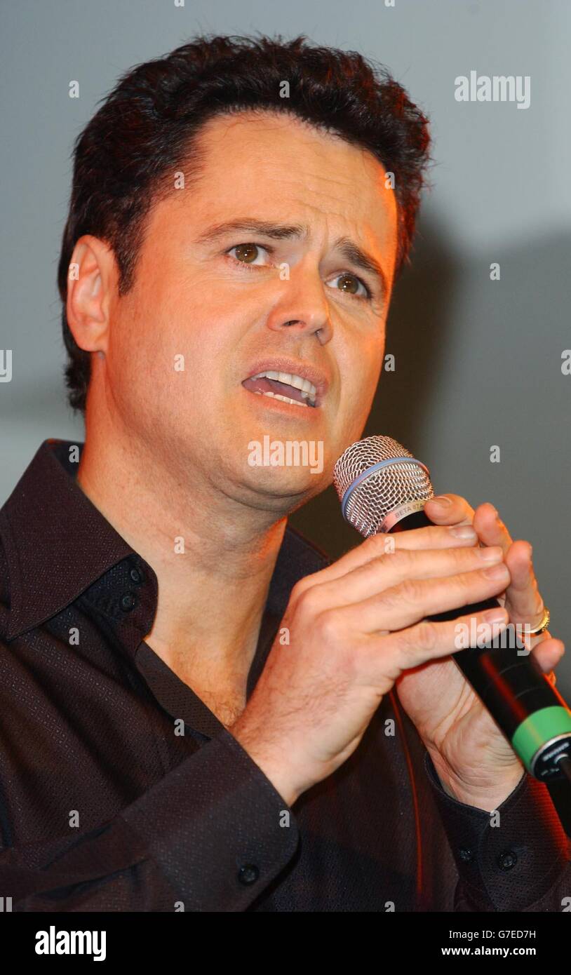 American singer Donny Osmond during a in-store gig and signing, at HMV ...