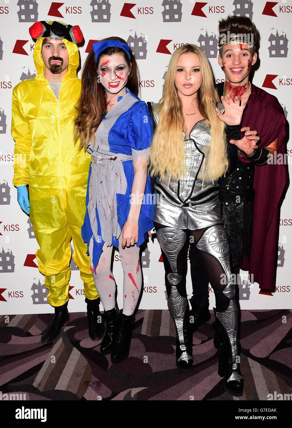 X Factor contestants Only the Young attending the Kiss FM Haunted House ...