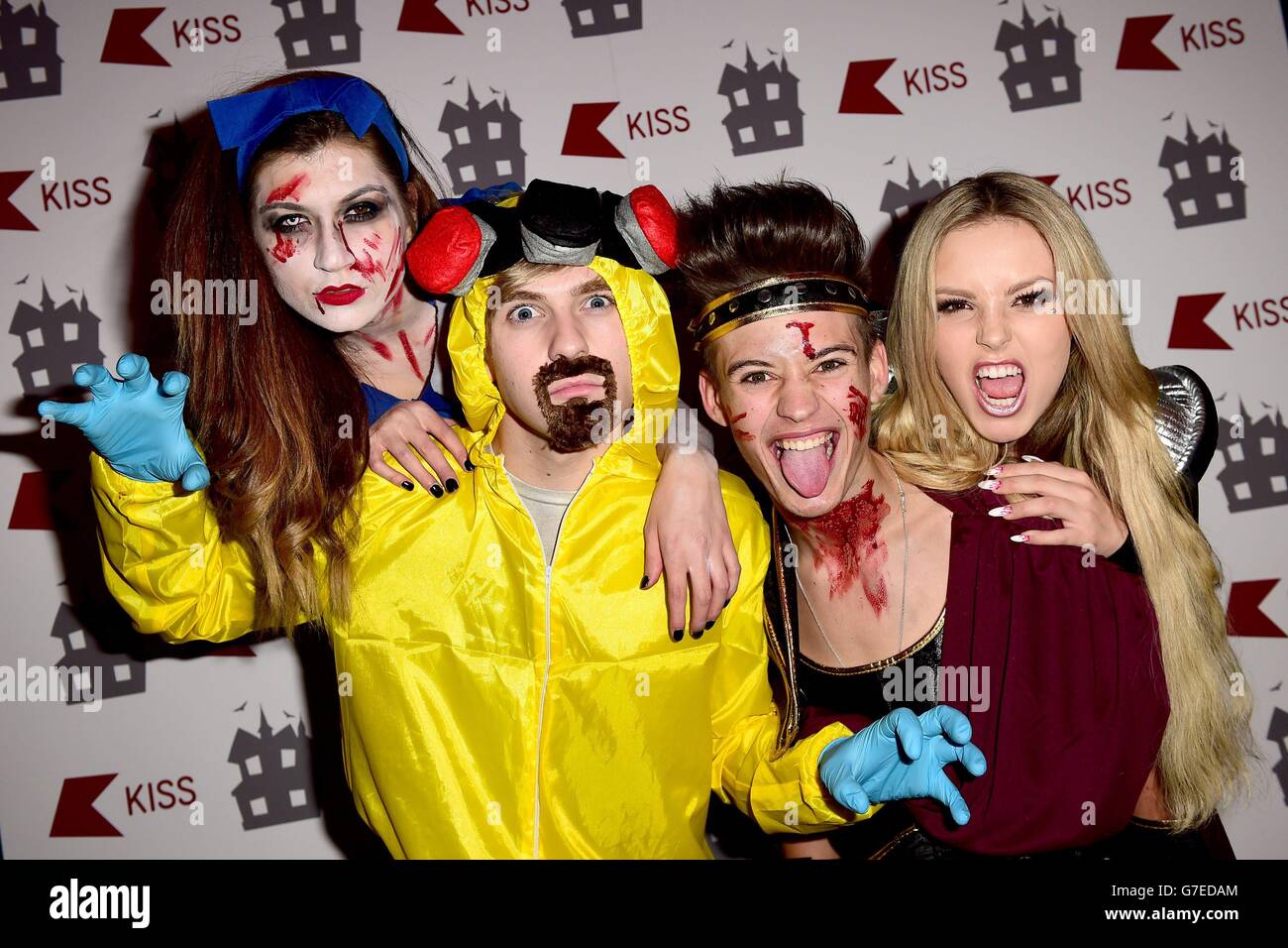 X Factor contestants Only the Young attending the Kiss FM Haunted House ...